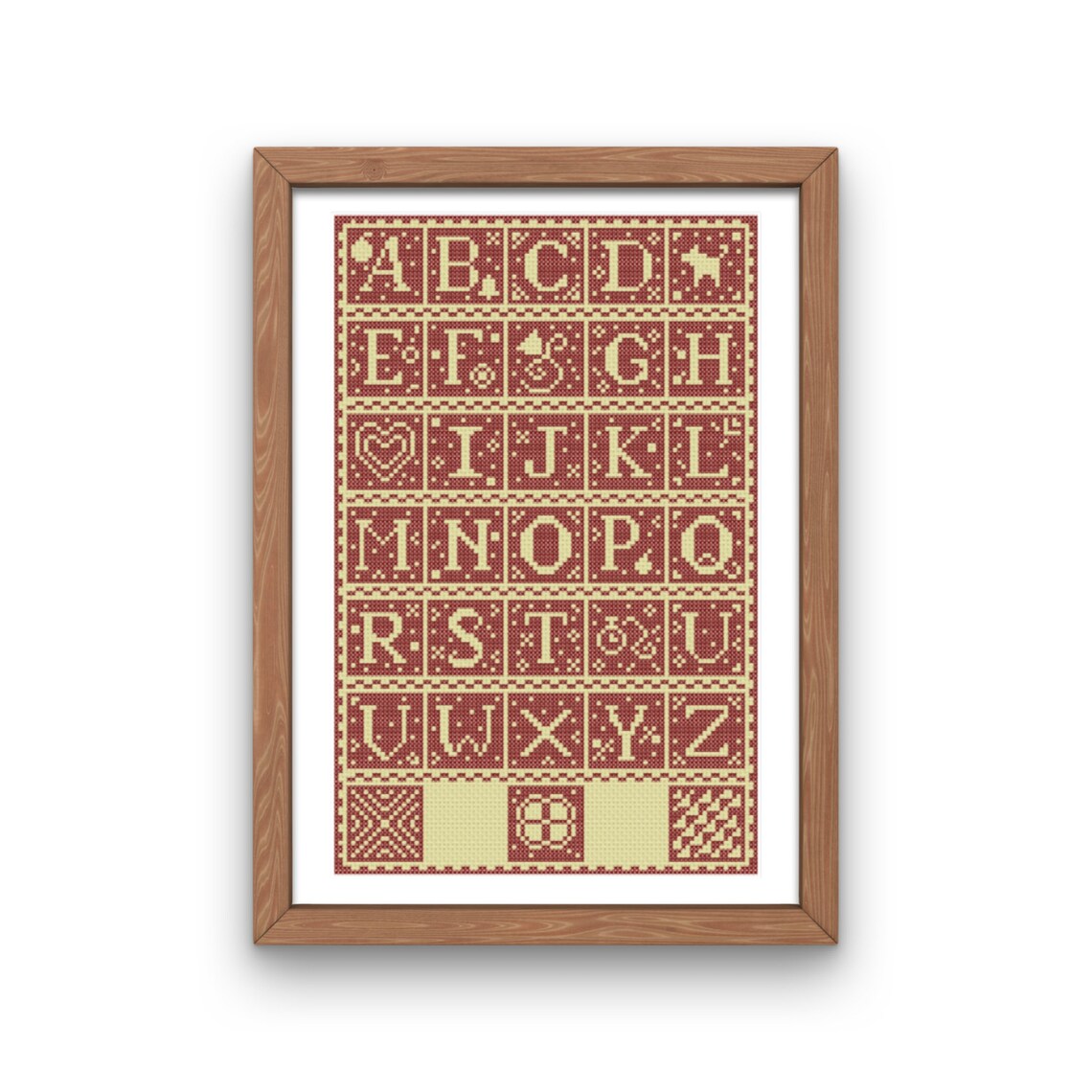Red Alphabet Sampler, Cross Stitch, Cross Stitch Sampler, Emnellie ...