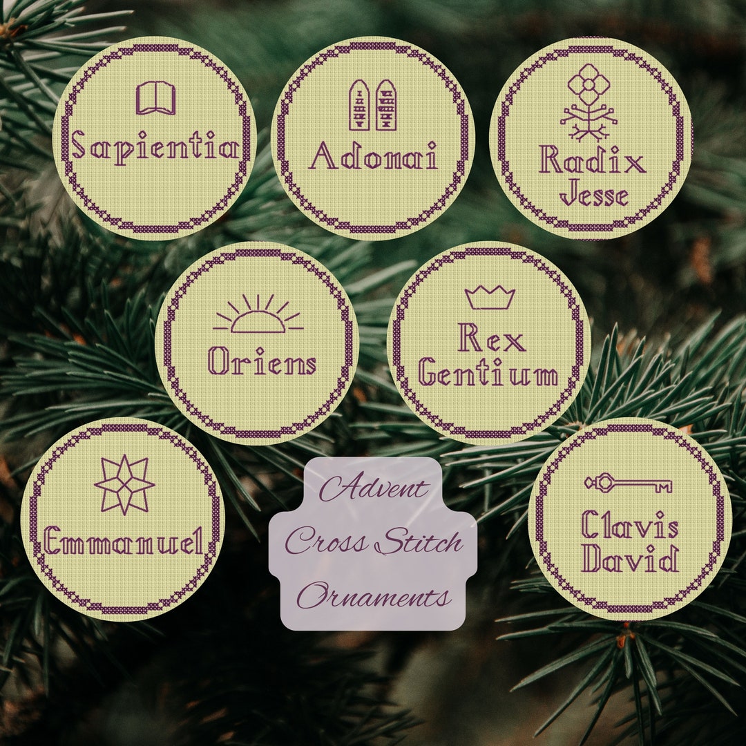 O Antiphon Ornaments, Advent Ornaments, Advent Cross Stitch, PDF Chart ...