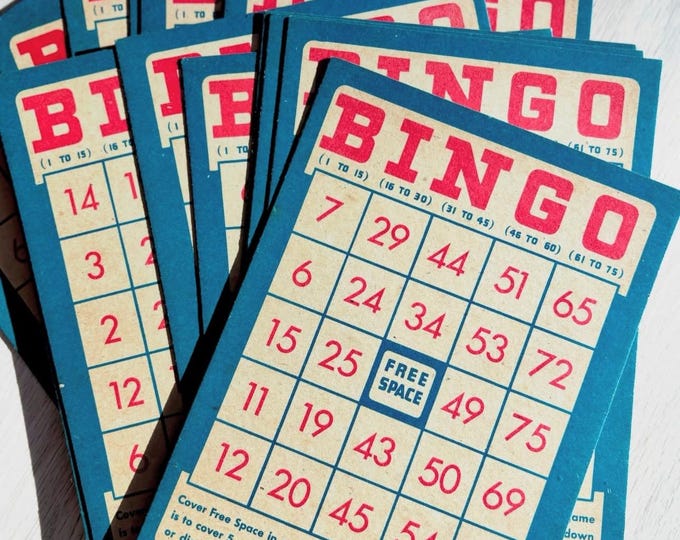 Large Vintage Bingo Cards - Etsy