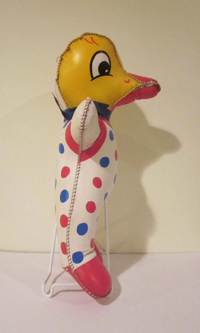 Vintage Oil Cloth Stuffed Easter Duck Toy 1950s - Etsy