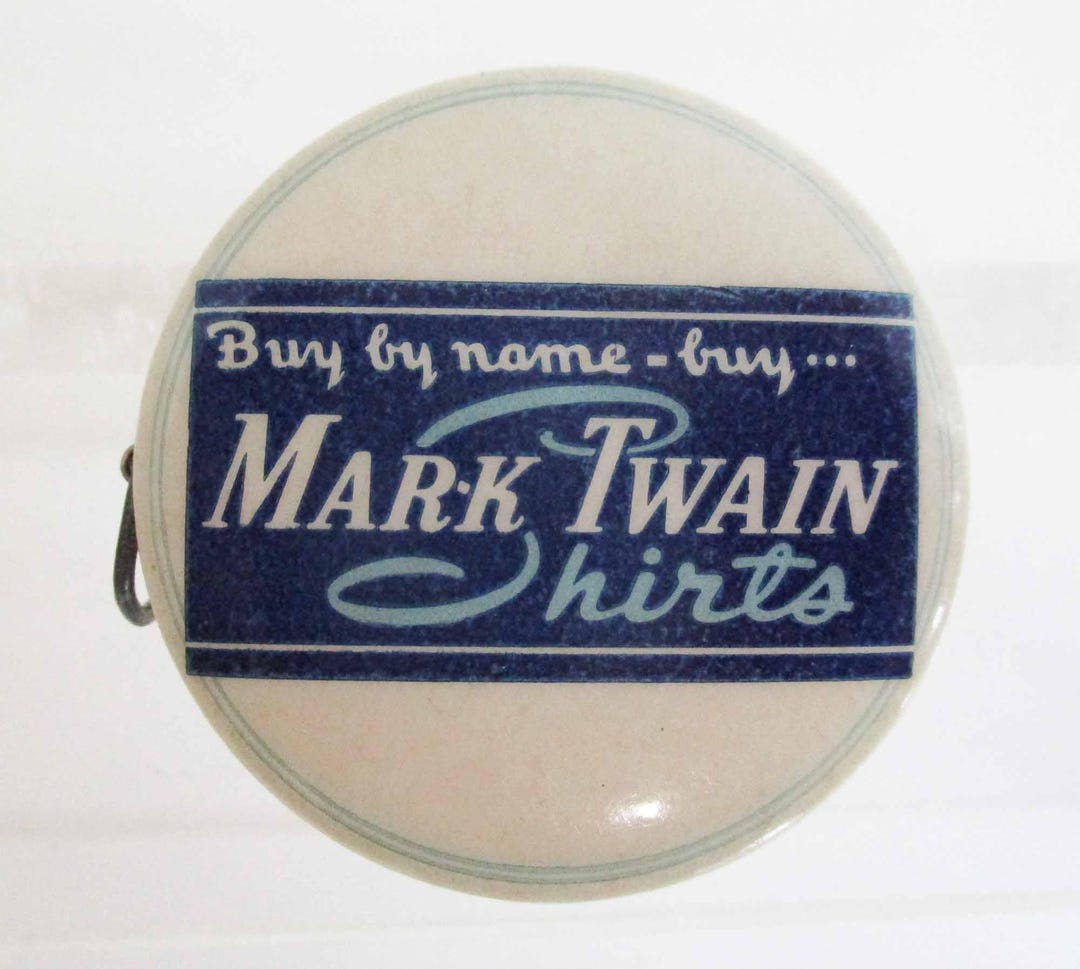 Vintage Mark Twain Shirts Advertising Tape Measure, Elder Mfg. Co. St ...