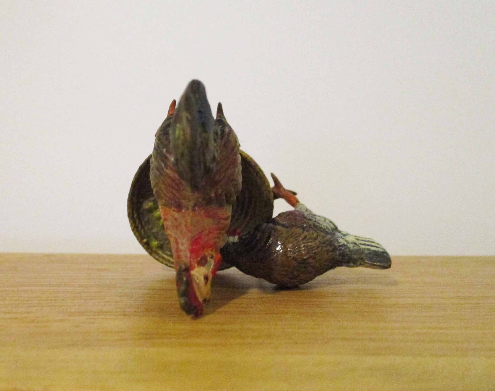 Vienna Austria Bronze Rooster and Hen Eating From a Dish Miniature ...