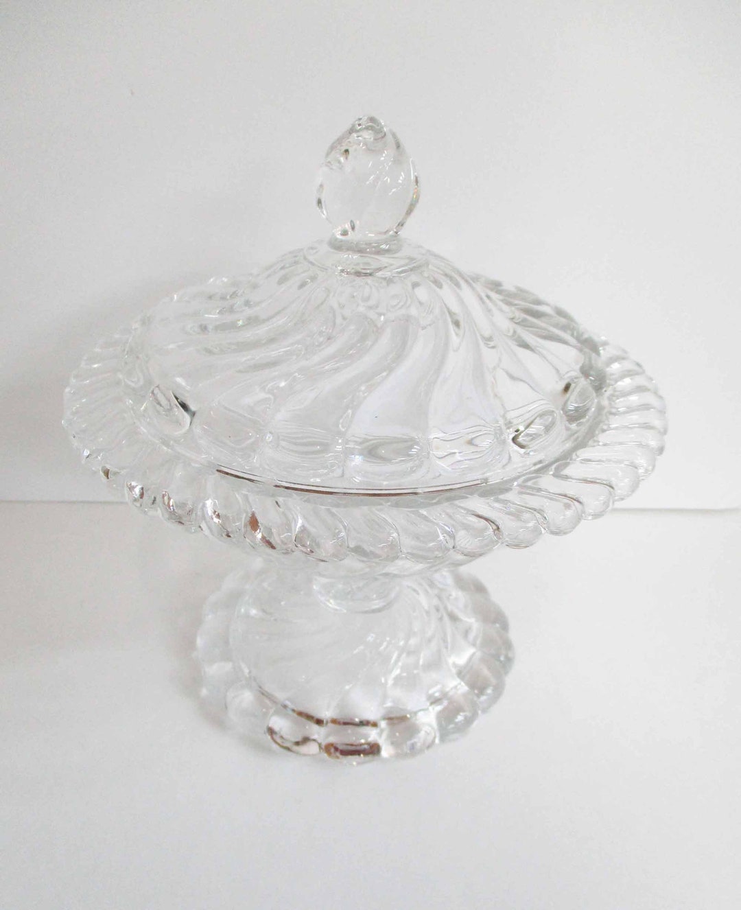 Fostoria Glass Company Colony Pattern Clear Covered Footed Candy Dish ...