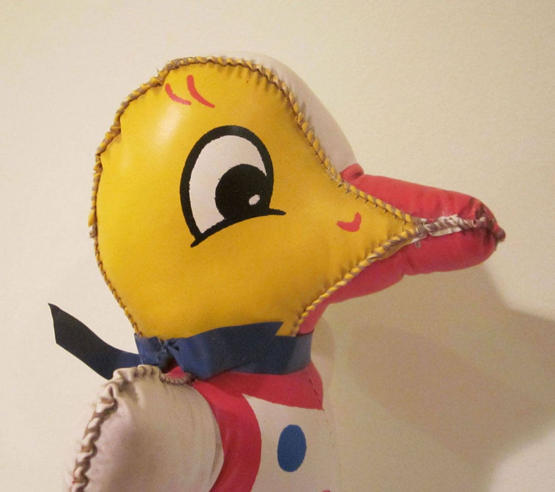 Vintage Oil Cloth Stuffed Easter Duck Toy 1950s - Etsy