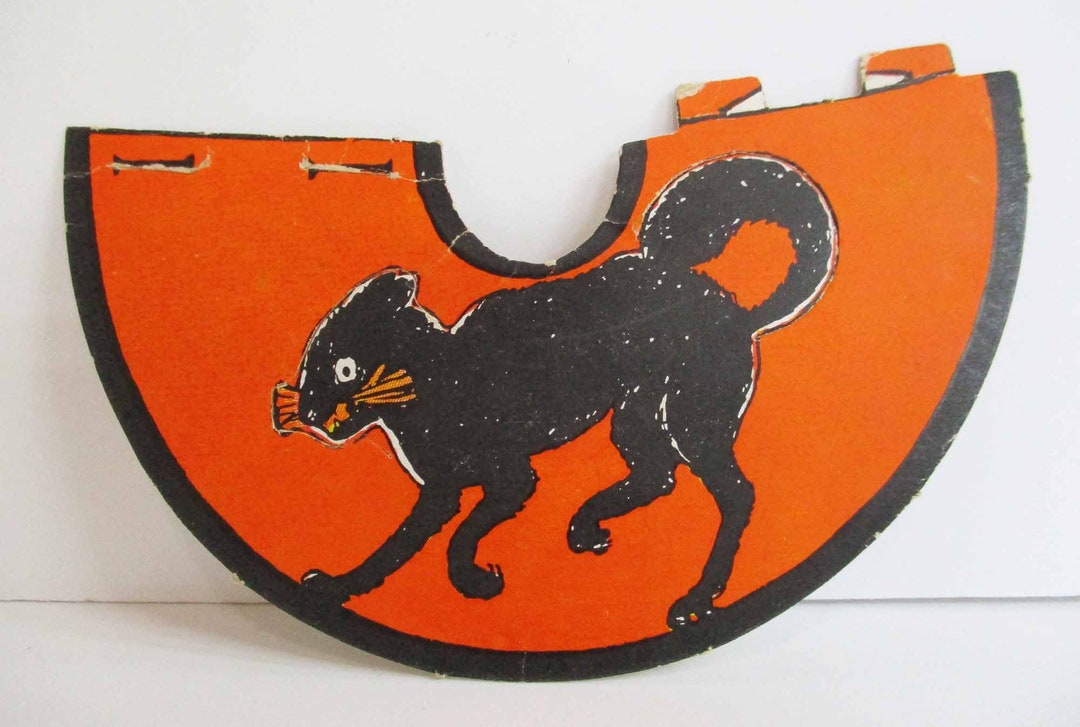Beistle Halloween From Book Candle Holder or Wrap Black Screech Cat ...