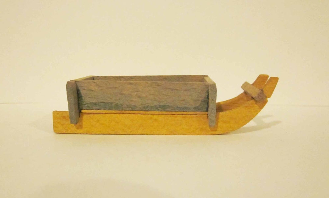 Made in Germany Small 1" Scale Wooden Sled for Dollhouse Universal ...
