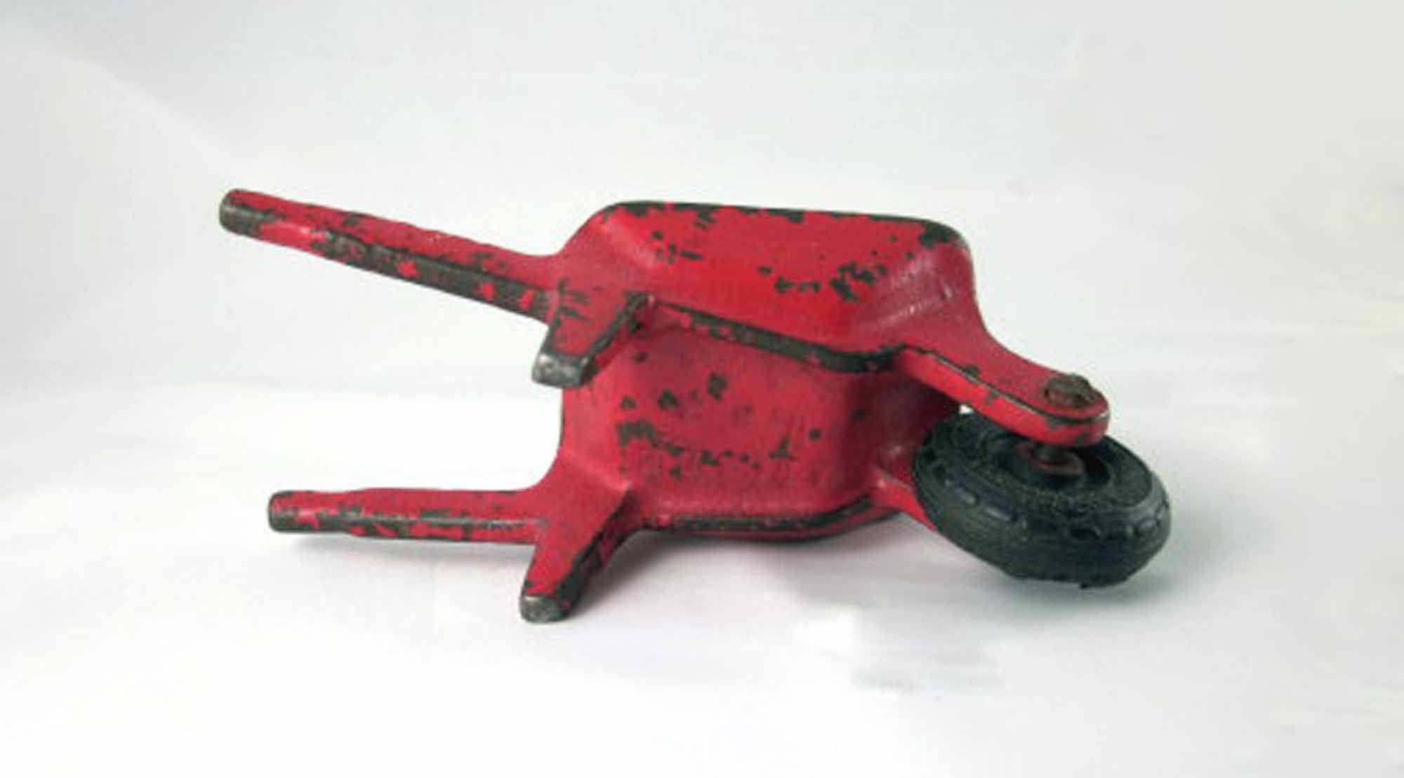 Arcade Cast Iron Red Wheelbarrow Toy With Black Wheel Miniature 1930s ...