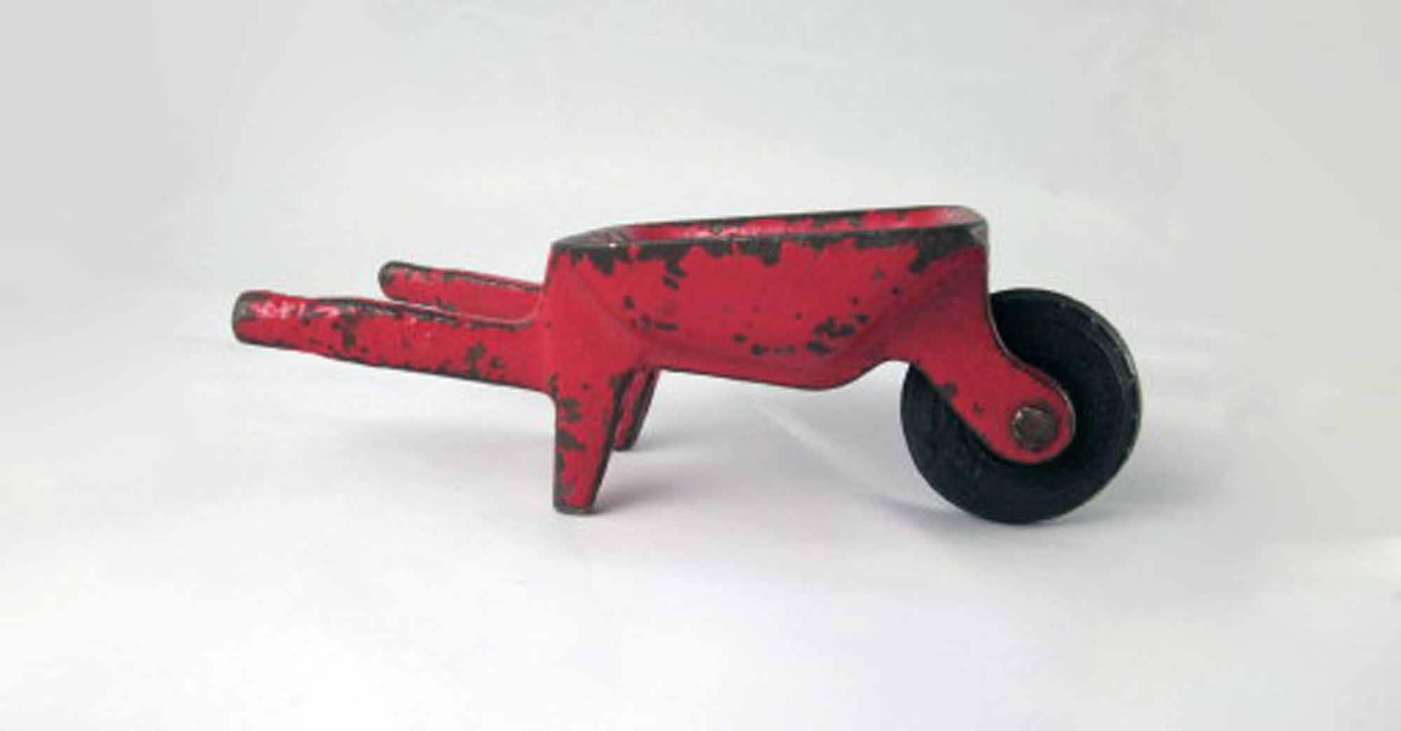 Arcade Cast Iron Red Wheelbarrow Toy With Black Wheel Miniature 1930s ...