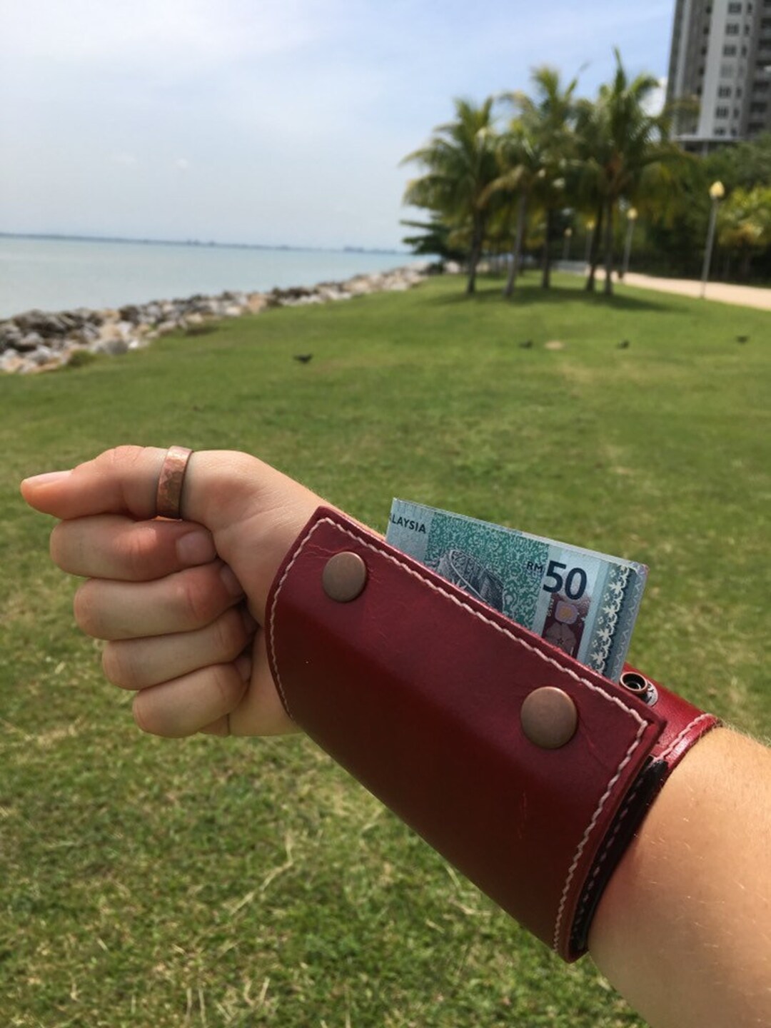 Wrist Wallet Leather Wrist Wallet, Leather Cuff Wallet, Leather ...