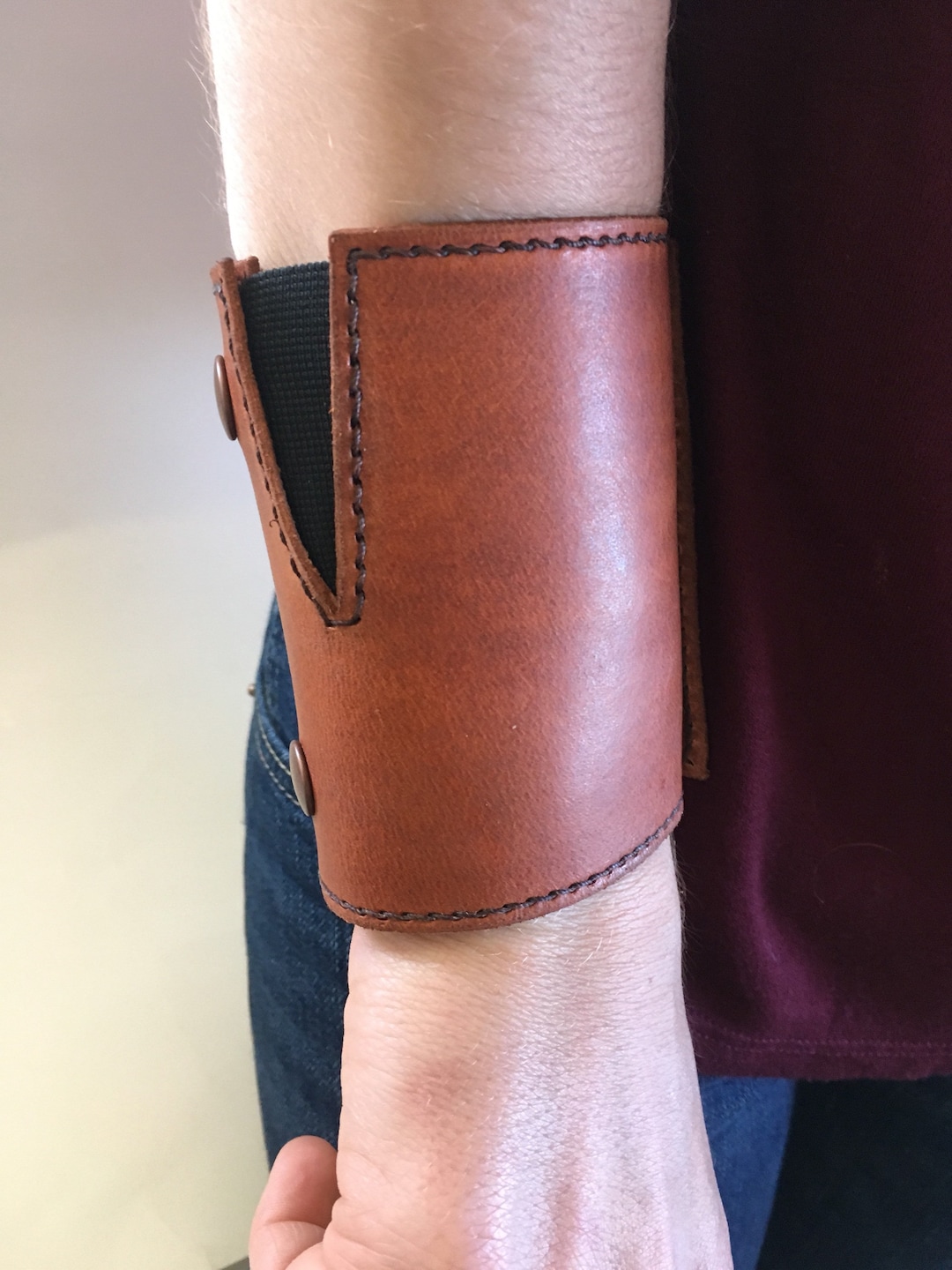 Wrist Wallet Leather Wrist Wallet, Leather Cuff Wallet Unique Gift ...