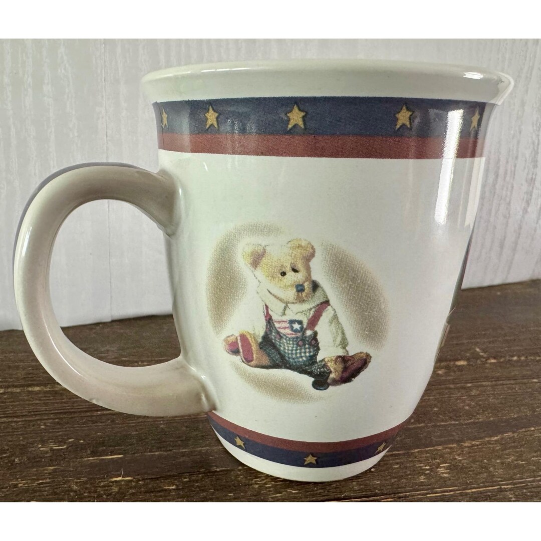 Ardith Starostka Patriotic Teddy Bear Drum Stripes Stars Coffee Mug Cup ...