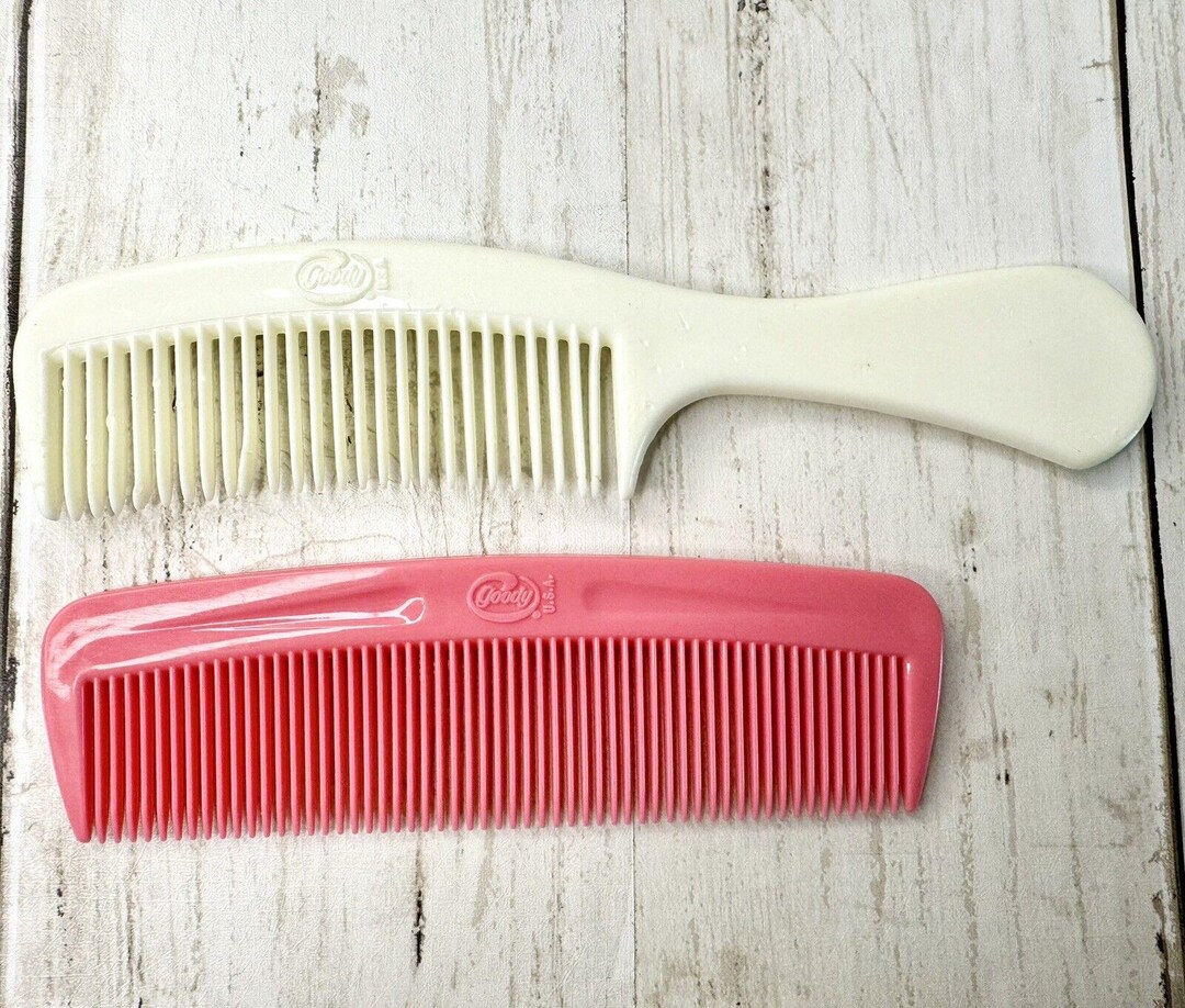 Vintage Goody Comb Lot Unbreakable Hair Detangle Pocket Pink & White ...