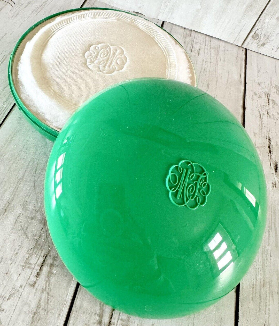 NEW Vintage Max Factor PRIMITIF Perfumed Bath Dusting Powder Puff Green ...
