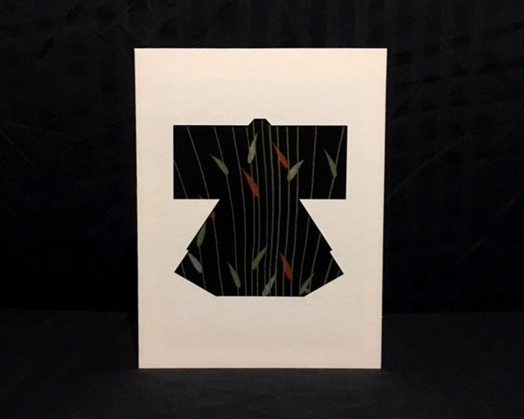 Kimono Greeting Card Vintage Japanese Fabric Note Card - Etsy