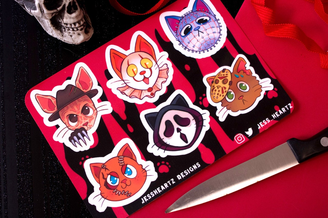 Slasher Cat Sticker Sheet - Etsy