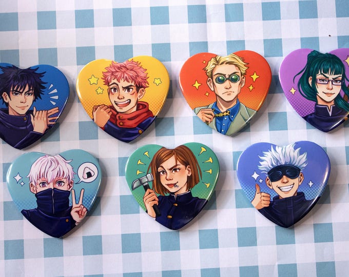 Jujutsu Heart Buttons - Etsy