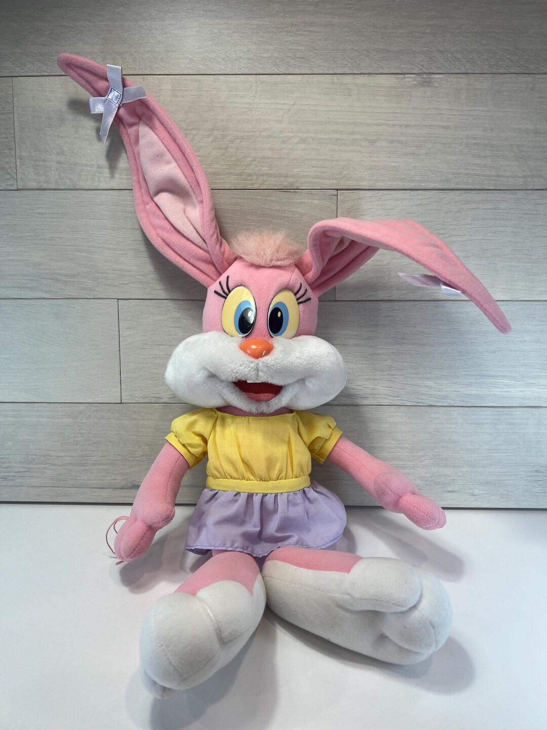 Vintage Babs Bunny 90's Tiny Toon Adventures Doll Plush Pink Stuffed ...