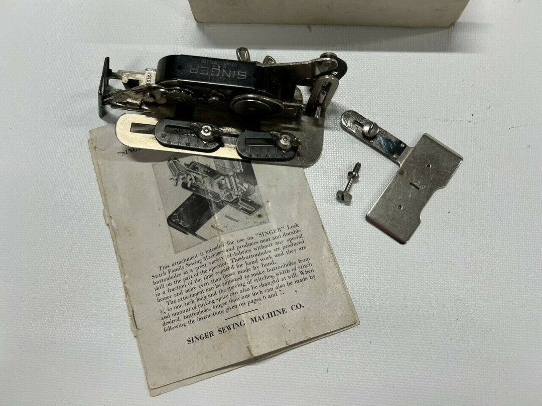 Vintage Singer Sewing Machine Button Hole Buttonhole Attachment 121795 ...