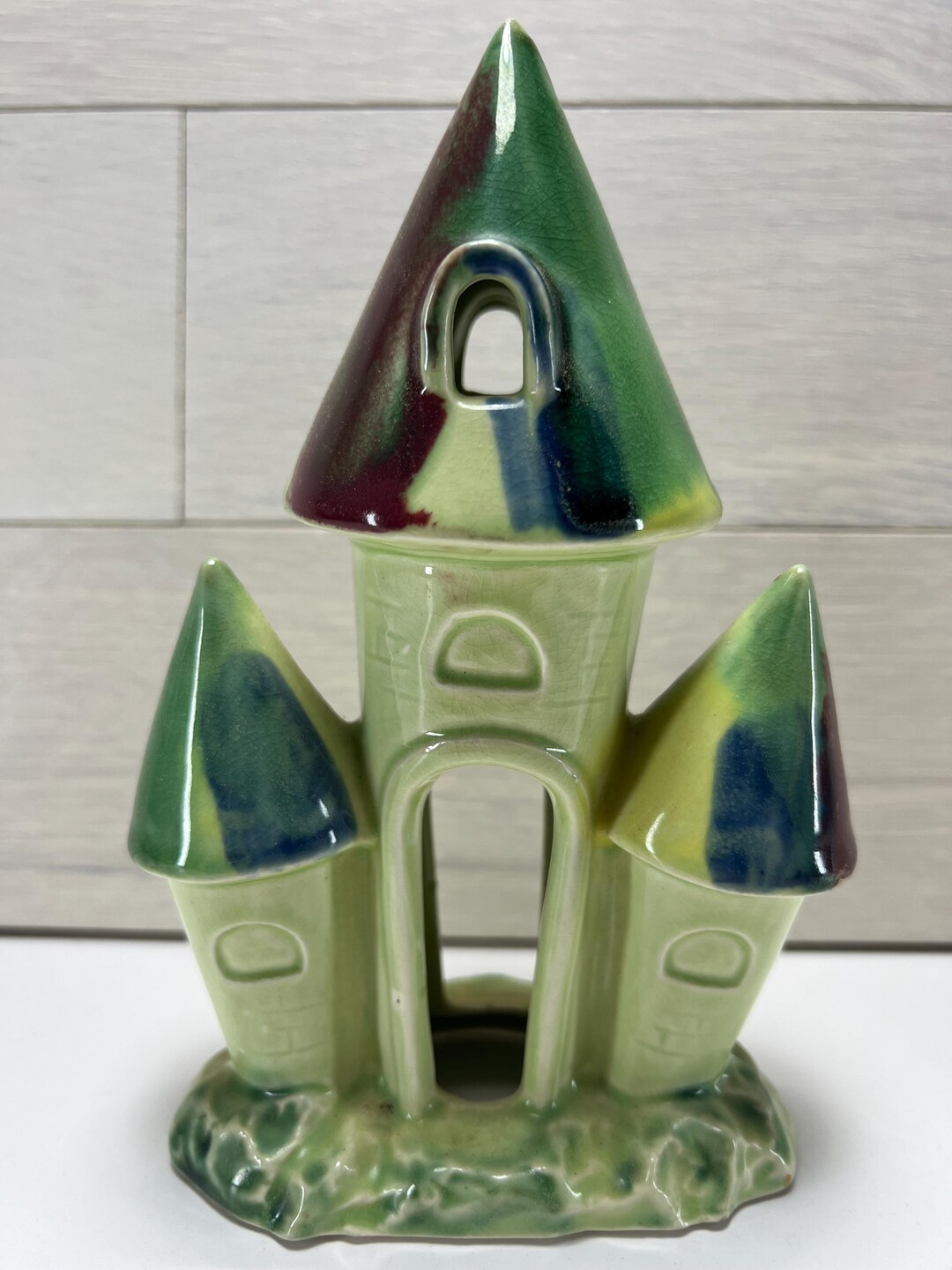 Whimsical Fairy Tale Ceramic Castle - Hand Glazed Colorful House Decor ...