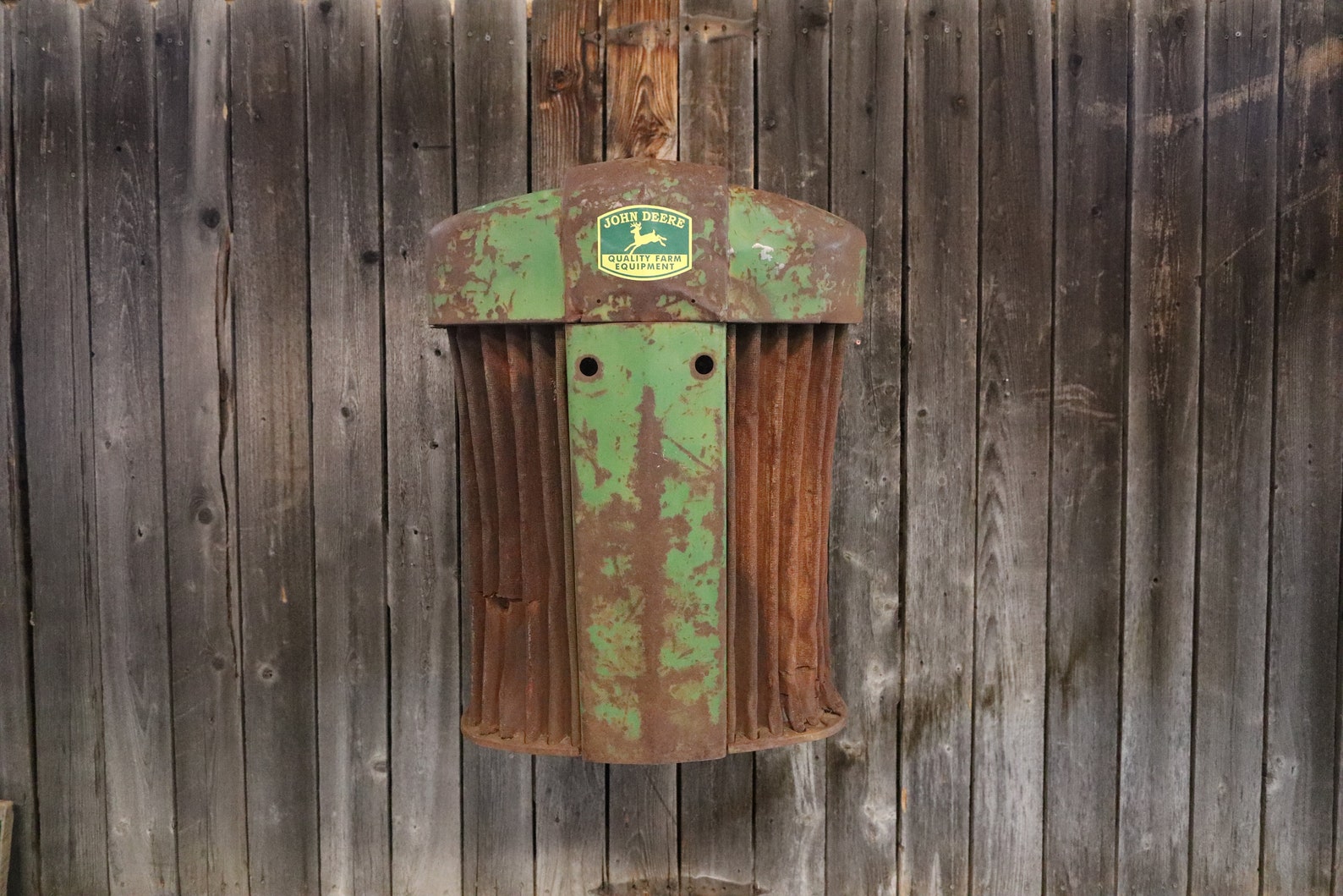John Deere Tractor Grille 60 With Great Patina & Battery Operated LED ...