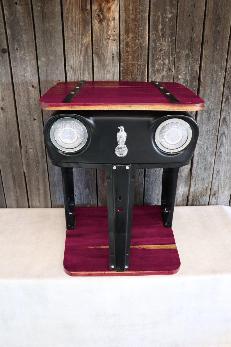 Case Tractor Grille Table & Working Headlights and a Purpleheart Wood ...