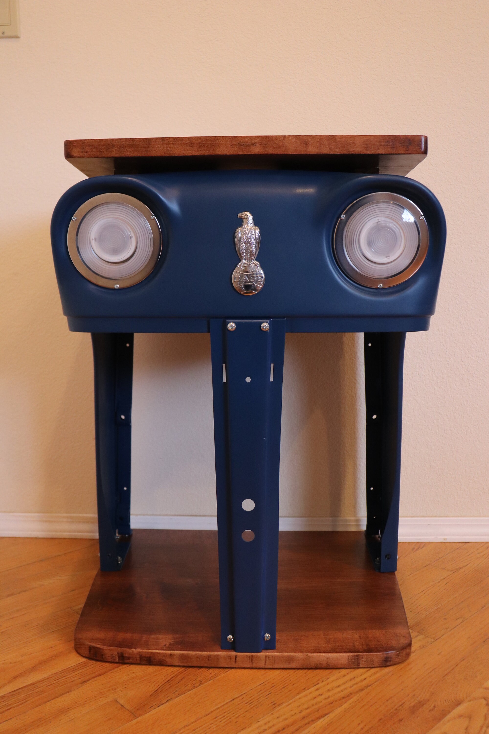 Case Tractor Grille Table With Working Headlights and a Maple Wood Top ...
