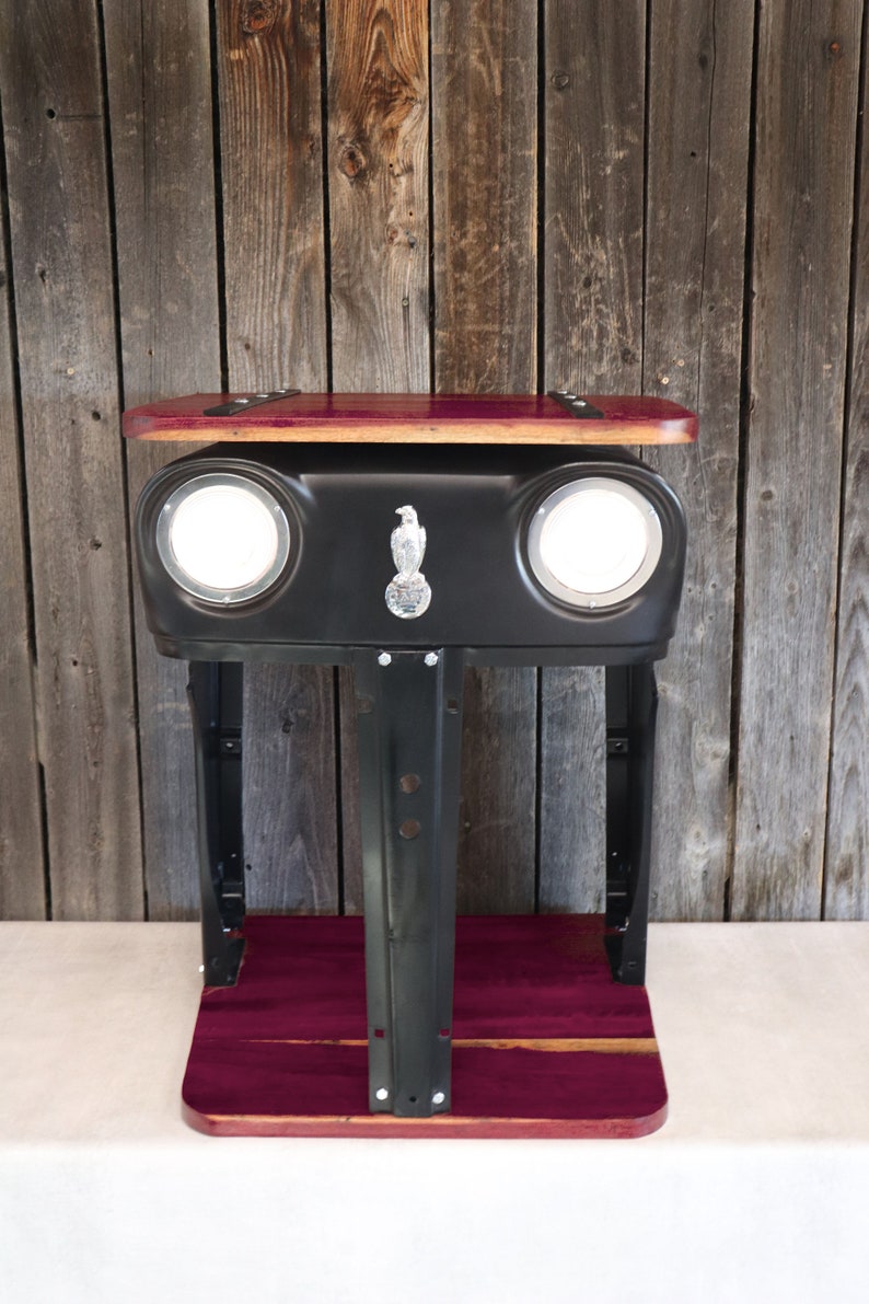 Case Tractor Grille Table & Working Headlights and a Purpleheart Wood ...