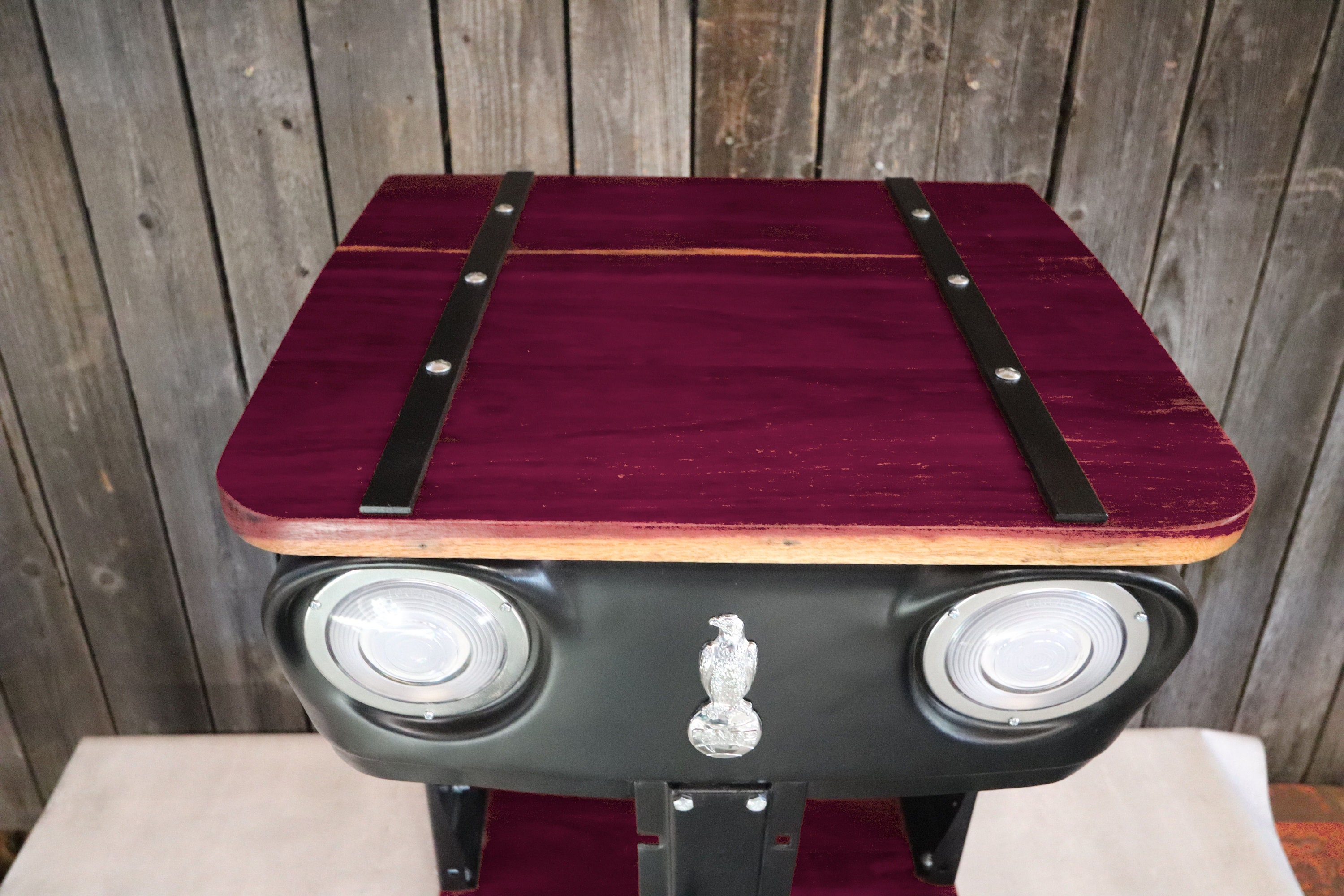 Case Tractor Grille Table & Working Headlights and a Purpleheart Wood ...