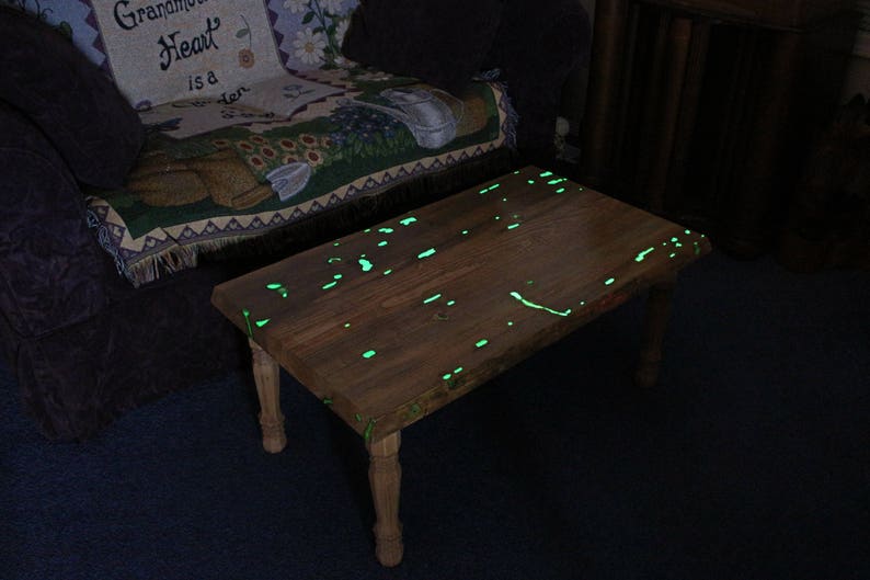 Green Glowing Epoxy Resin Coffee Table - Glow in the Dark Perfect for ...