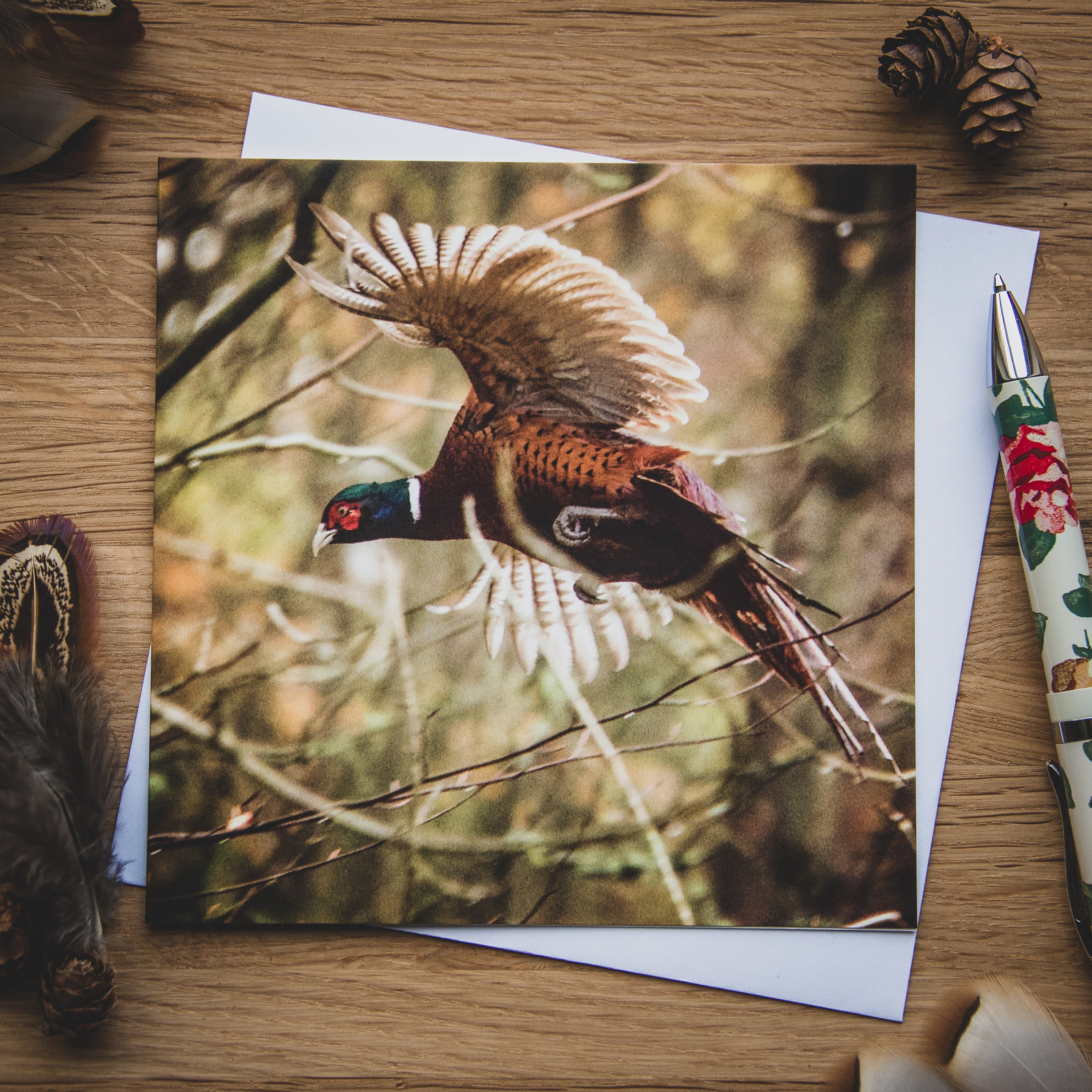 Greetings Card Pheasant in Flight | Etsy