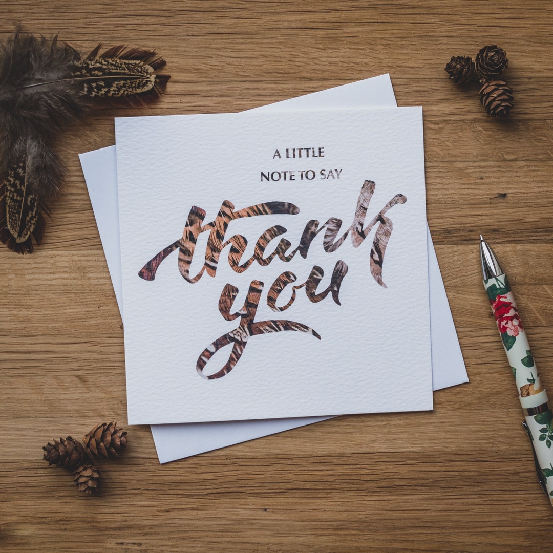 Thank You Card - Pheasant Cut Out, Feathers - Etsy