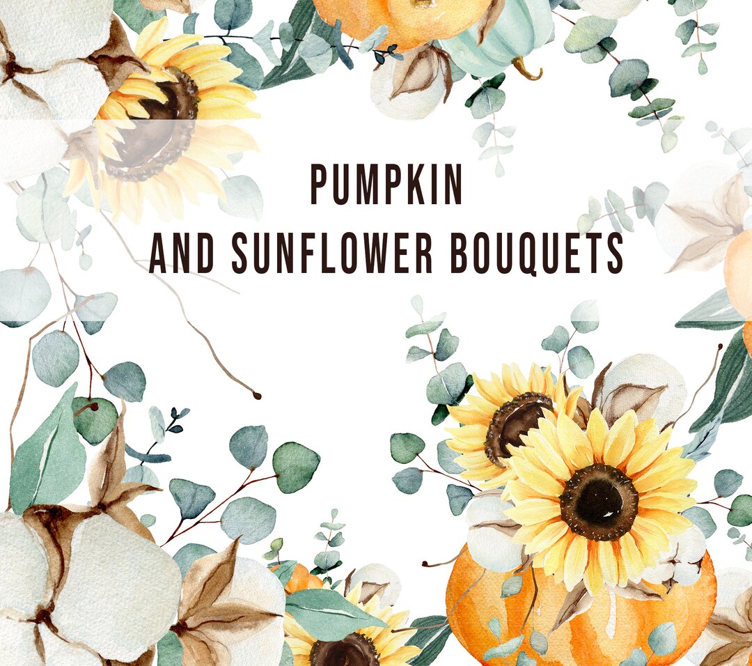 Autumn Wreath Pumpkin Sunflower Clipart Fall Clipart Fall - Etsy