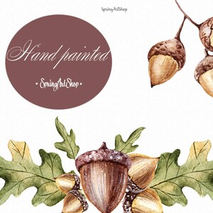 Autumn Coming Fall Clipart Acorn Clipart Watercolor Clipart - Etsy UK