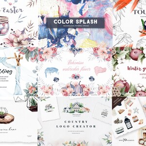 Digital Watercolor Clipart Bundle. Fall Clipart Graphic - Etsy