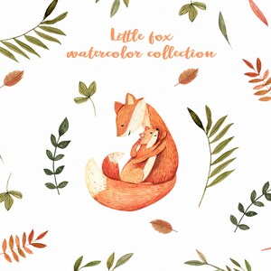 Fall Clipart With Fox, Cute Baby Fox, Autumn Leaves, Autumn Clipart ...
