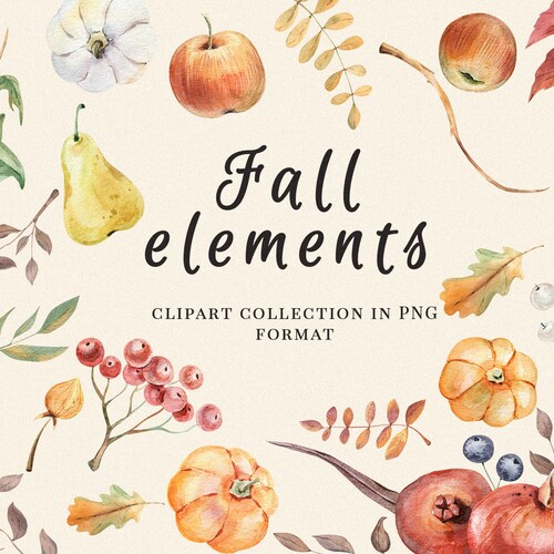 Thanksgiving Clipart Watercolor Clipart Fall Clipart Autumn | Etsy