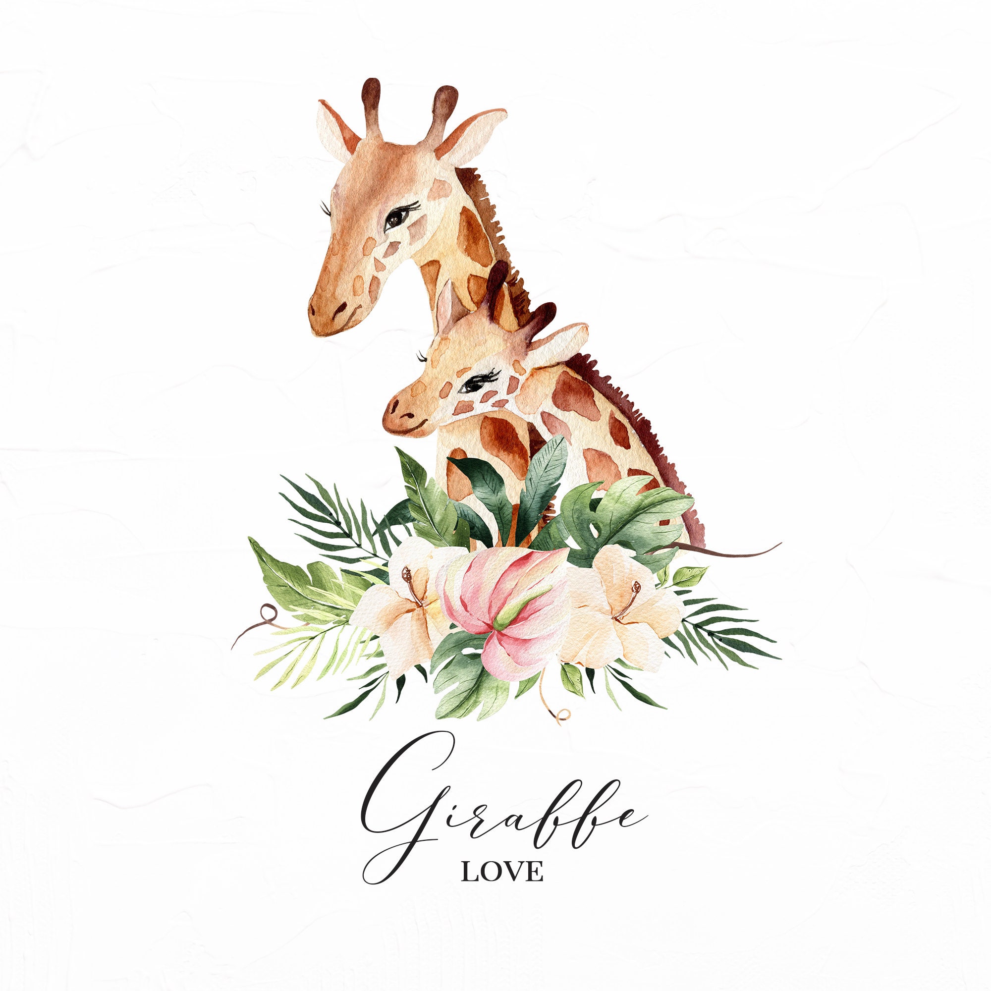 Mom And Baby Giraffe Clipart