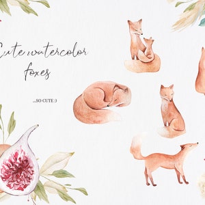 Watercolor Fox Clipart. Watercolor Baby Clipart, Autumn Fox, Fall ...