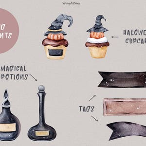 Halloween Clipart PNG. Fall PNG Clipart, Watercolor Invitation, Autumn ...