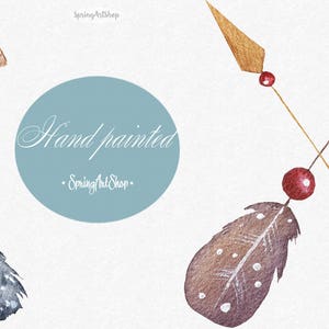 Watercolor Tribal Boho Clipart. Arrows Clipart, Tribal Arrow ...