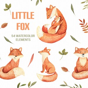 Fall Clipart With Fox, Cute Baby Fox, Autumn Leaves, Autumn Clipart ...