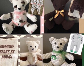 Baby Clothes Keepsake Memory Teddy Bear Stuffed Animal | Etsy