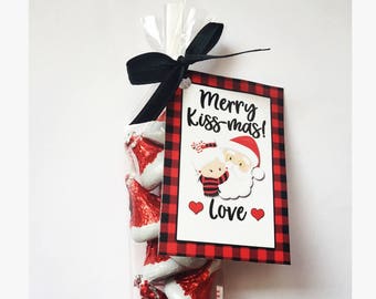 Merry Kiss Mas Tags - Etsy