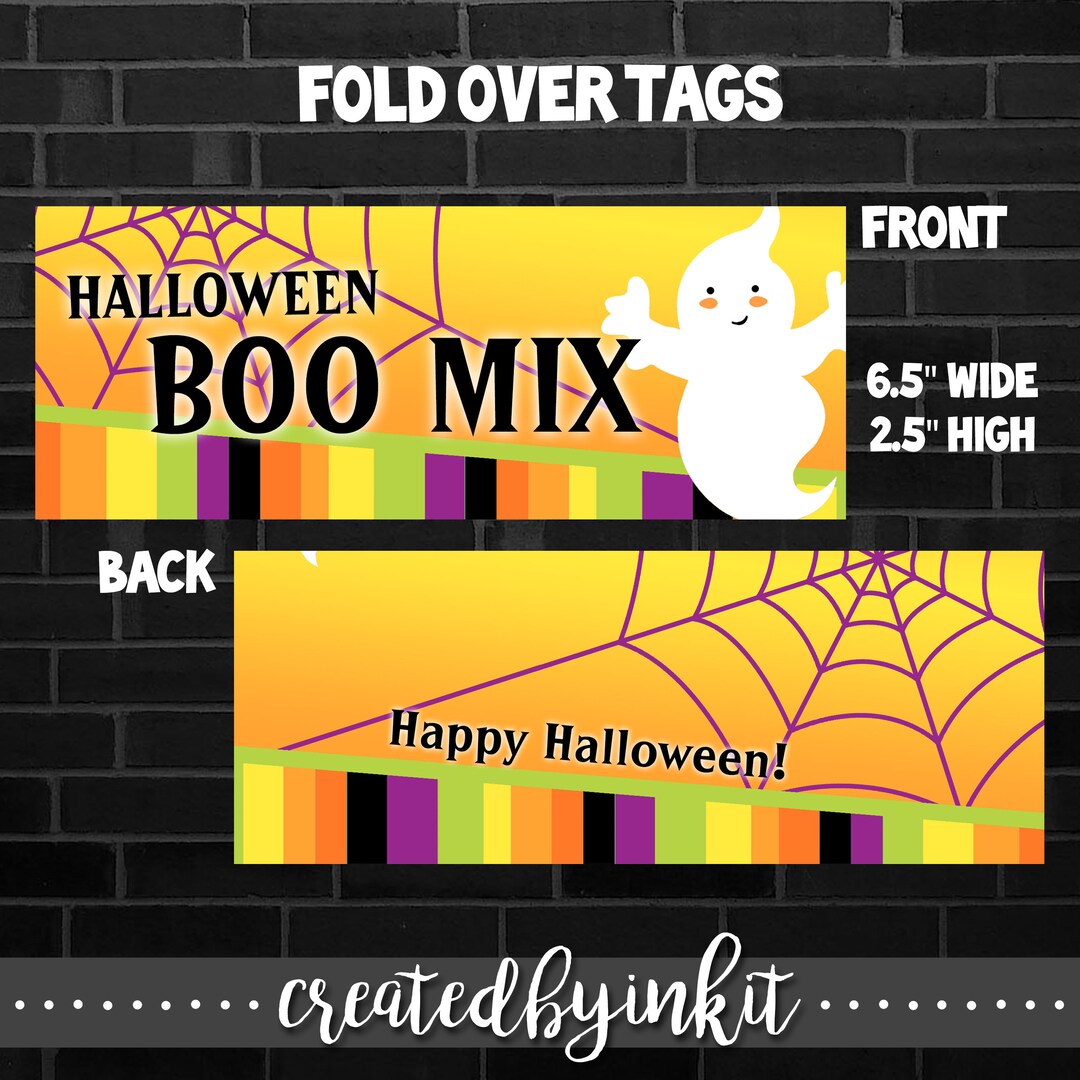Printable HALLOWEEN Tag, Boo Mix, INSTANT DOWNLOAD, Digital File - Etsy