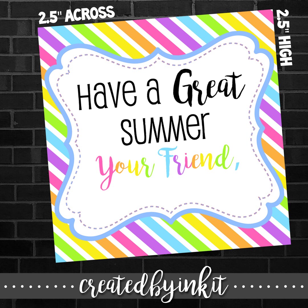 DIY Printable End of the Year Tag, End of the Year Student Gifts, Have ...