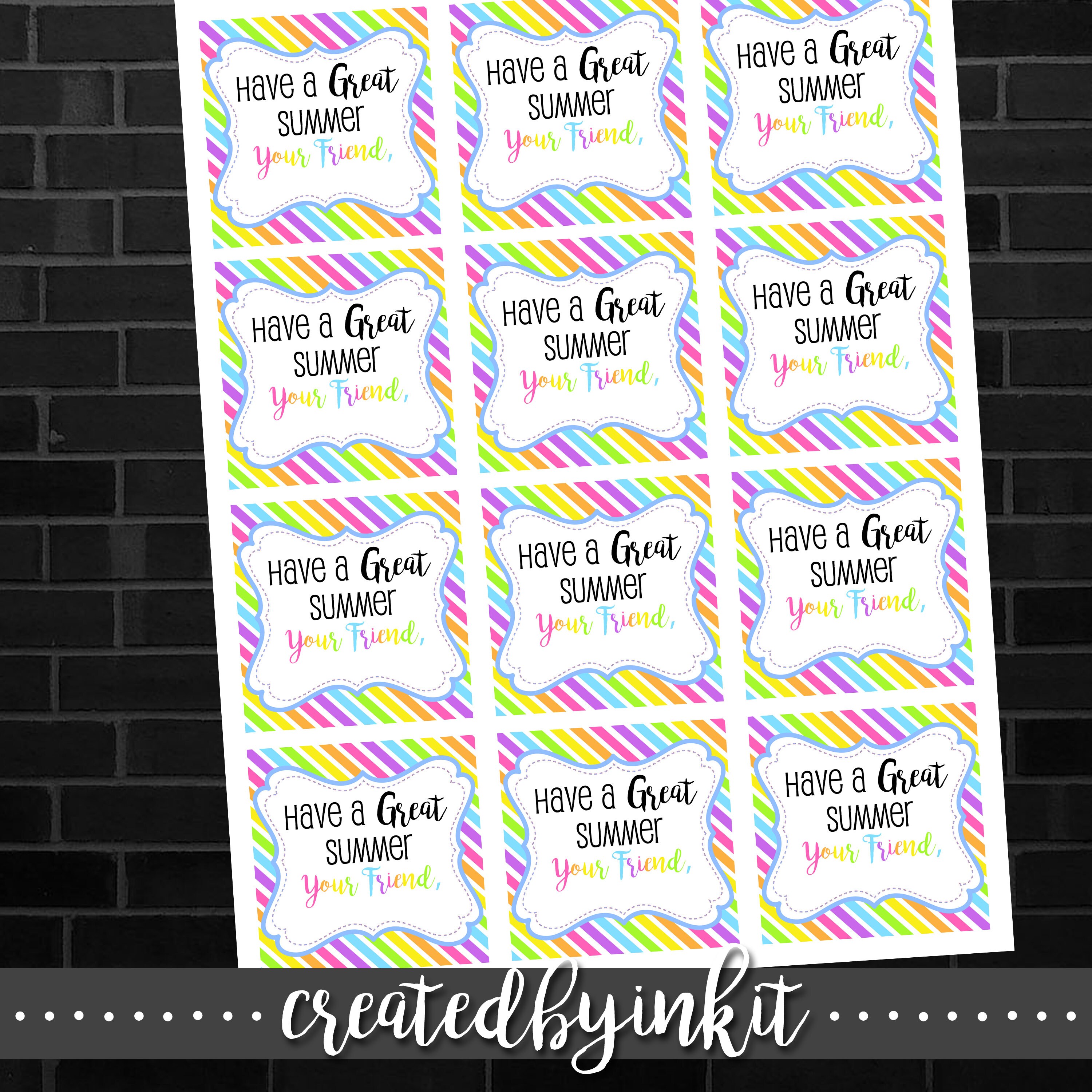 DIY Printable End of the Year Tag, End of the Year Student Gifts, Have ...
