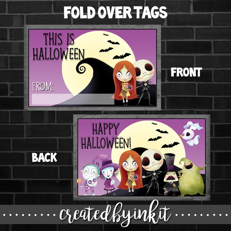Printable HALLOWEEN Tag, Nightmare Before Christmas Inspired, INSTANT ...