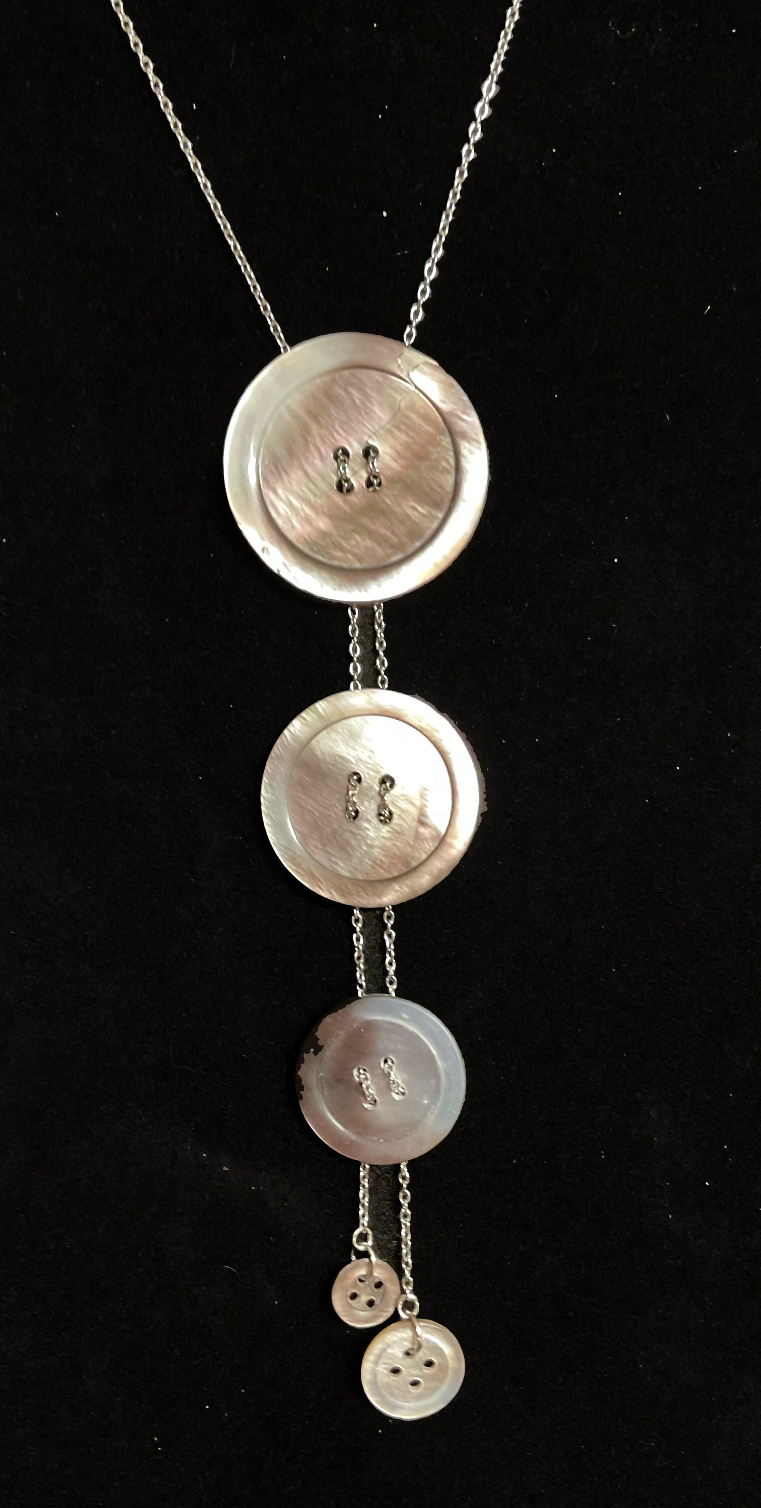 Button Necklace Made With 5 Vintage Burgundy/brown Shell Mother of ...