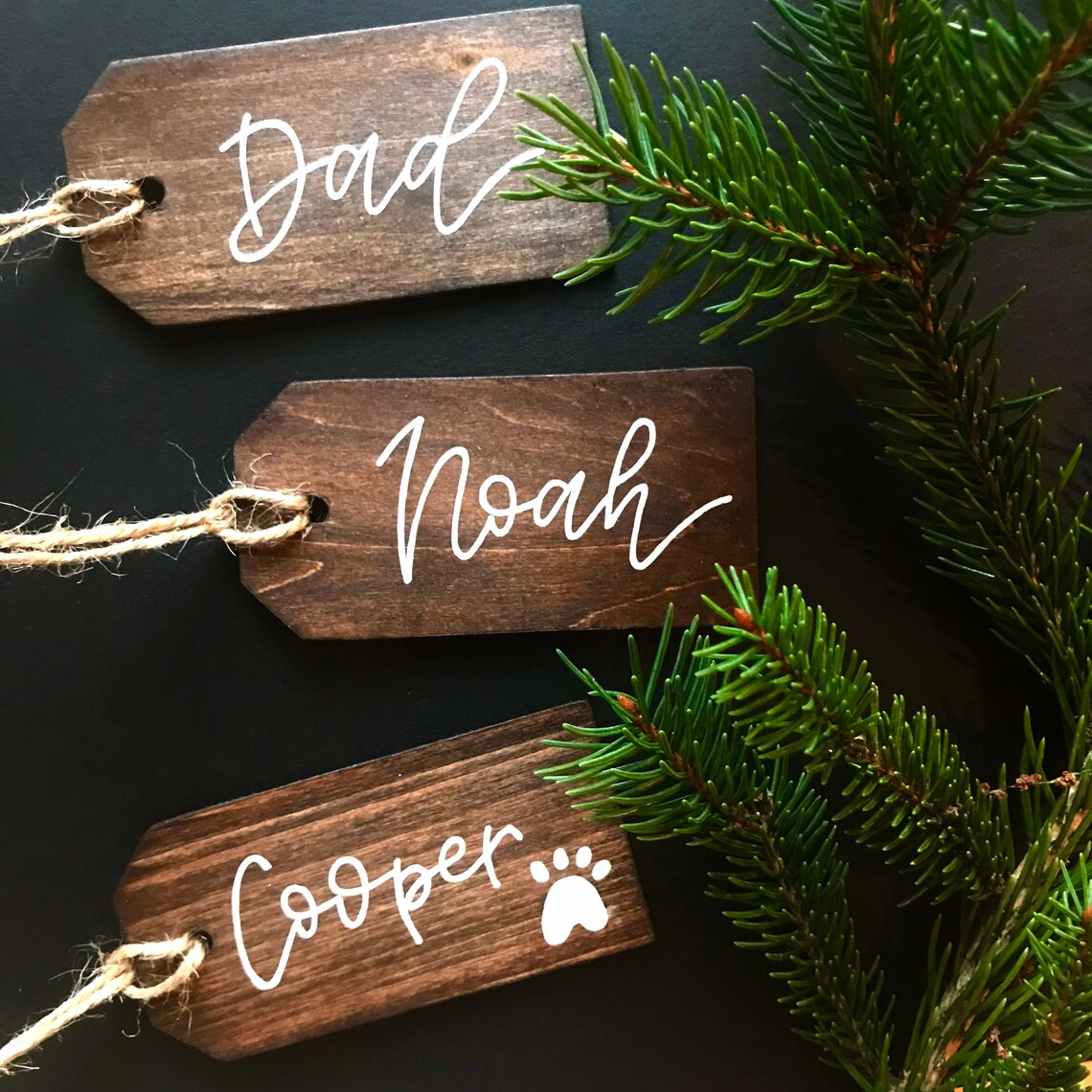 Personalized Wooden Name Tag Christmas Stocking Tag Holiday - Etsy