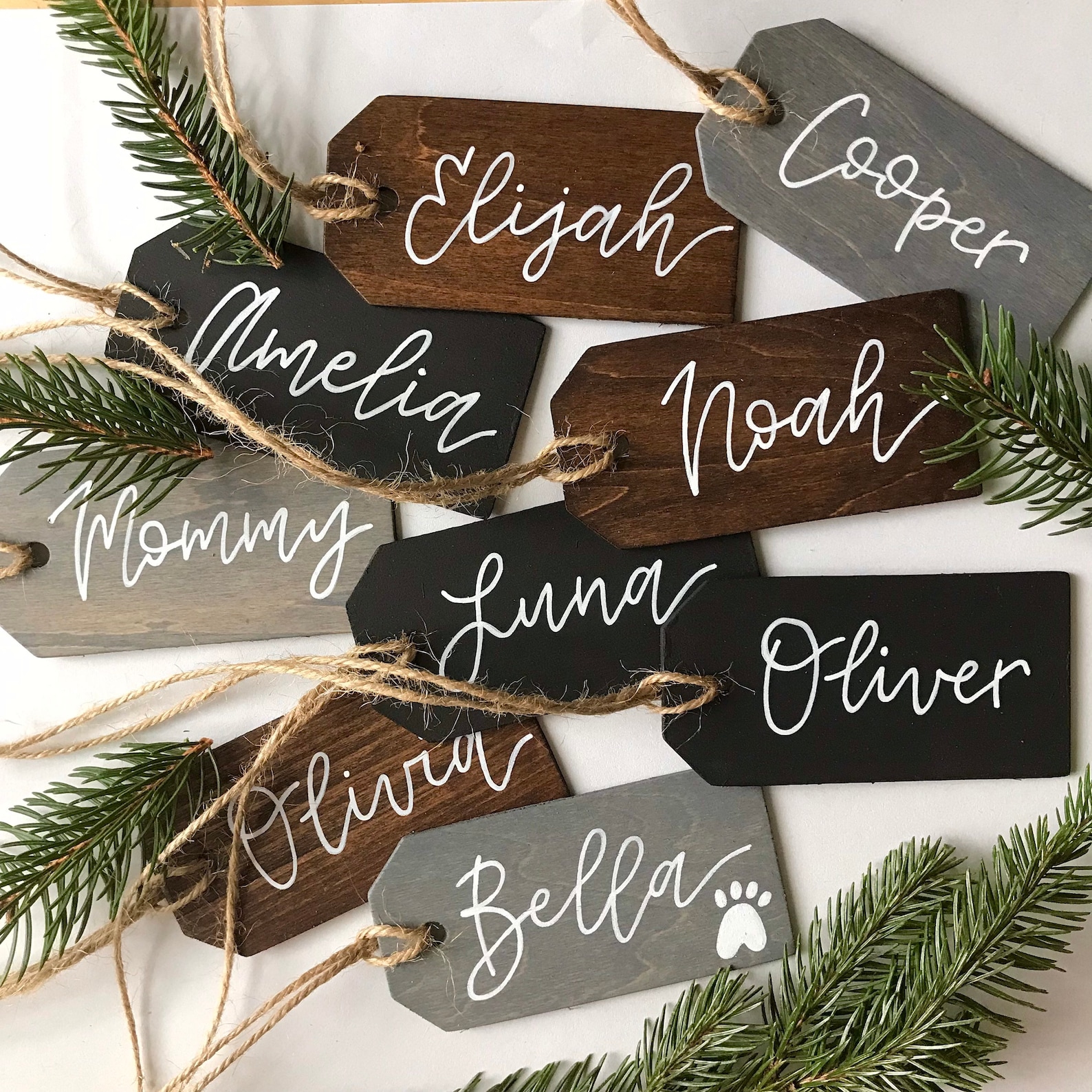 Personalized Wooden Name Tag Christmas Stocking Tag Holiday - Etsy